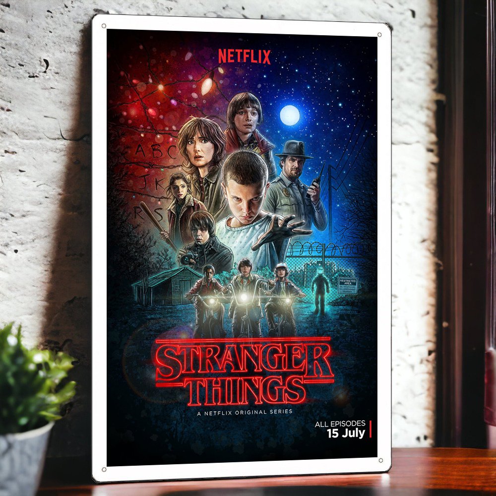 Stranger Things TV series Show Tin Sign Metal Plaque Poster 8x12 inches A