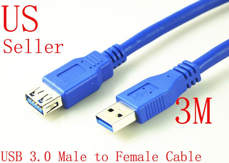 Usb 3.0 Male - Female Extension Cable Blue 3M Usb3