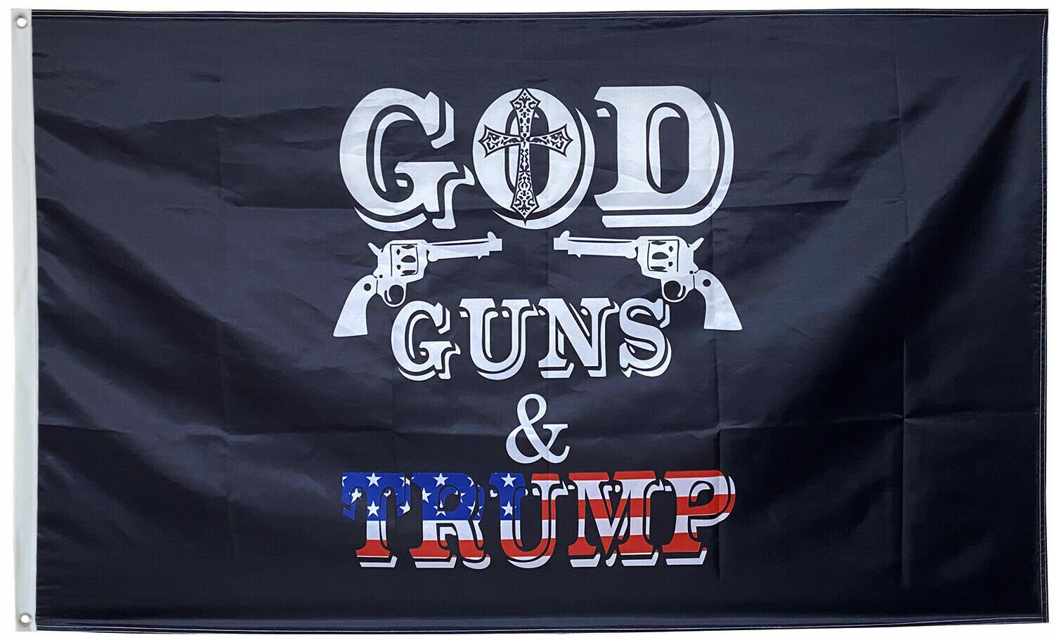 God Guns & Trump Flag 2Nd Amendment Trump 3X5Ft Banner 100D Maga 2024