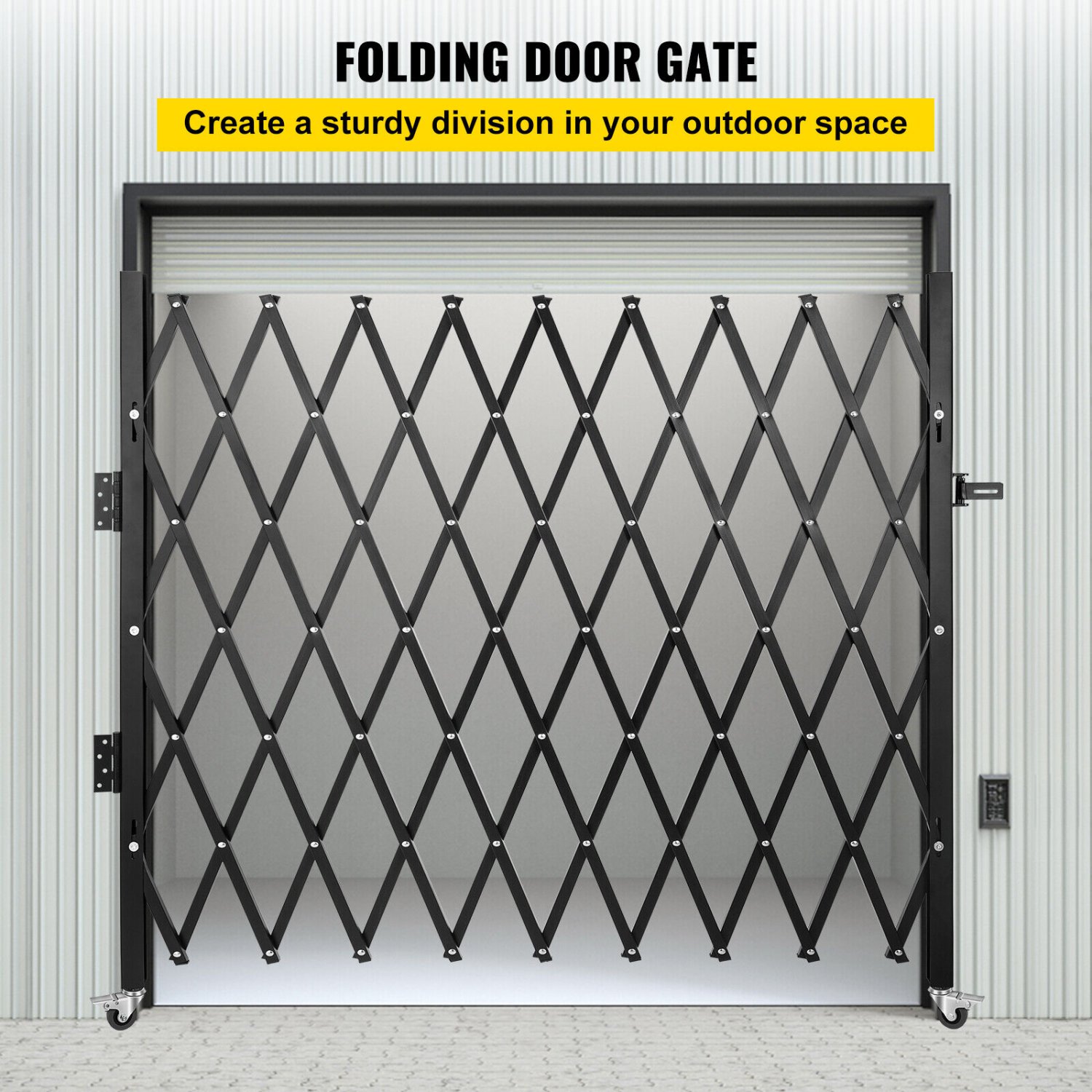 VEVOR Single Folding Security Gate Rolling Door Gate 6-1/2'H x 6-1/2'W ...