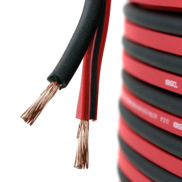 50 Ft 18 Gauge AWG Speaker Cable Car Home Audio 50' Black and Red Zip ...