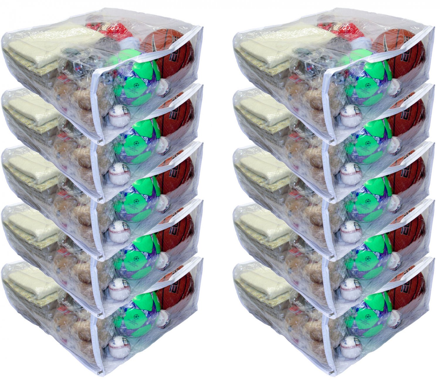 10-Pack Jumbo Heavy Duty Vinyl Zippered Square Storage Bags Clear 23 ...