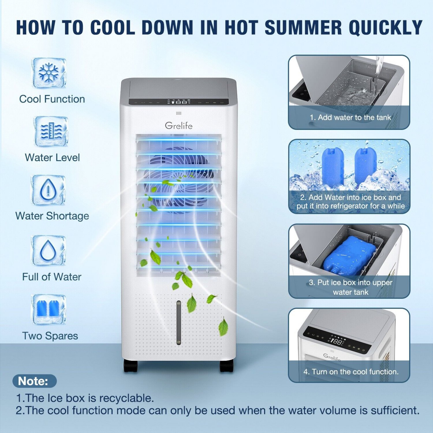 Portable Air Conditioner 3 In 1 6l Evaporative Cooler W Remote Control