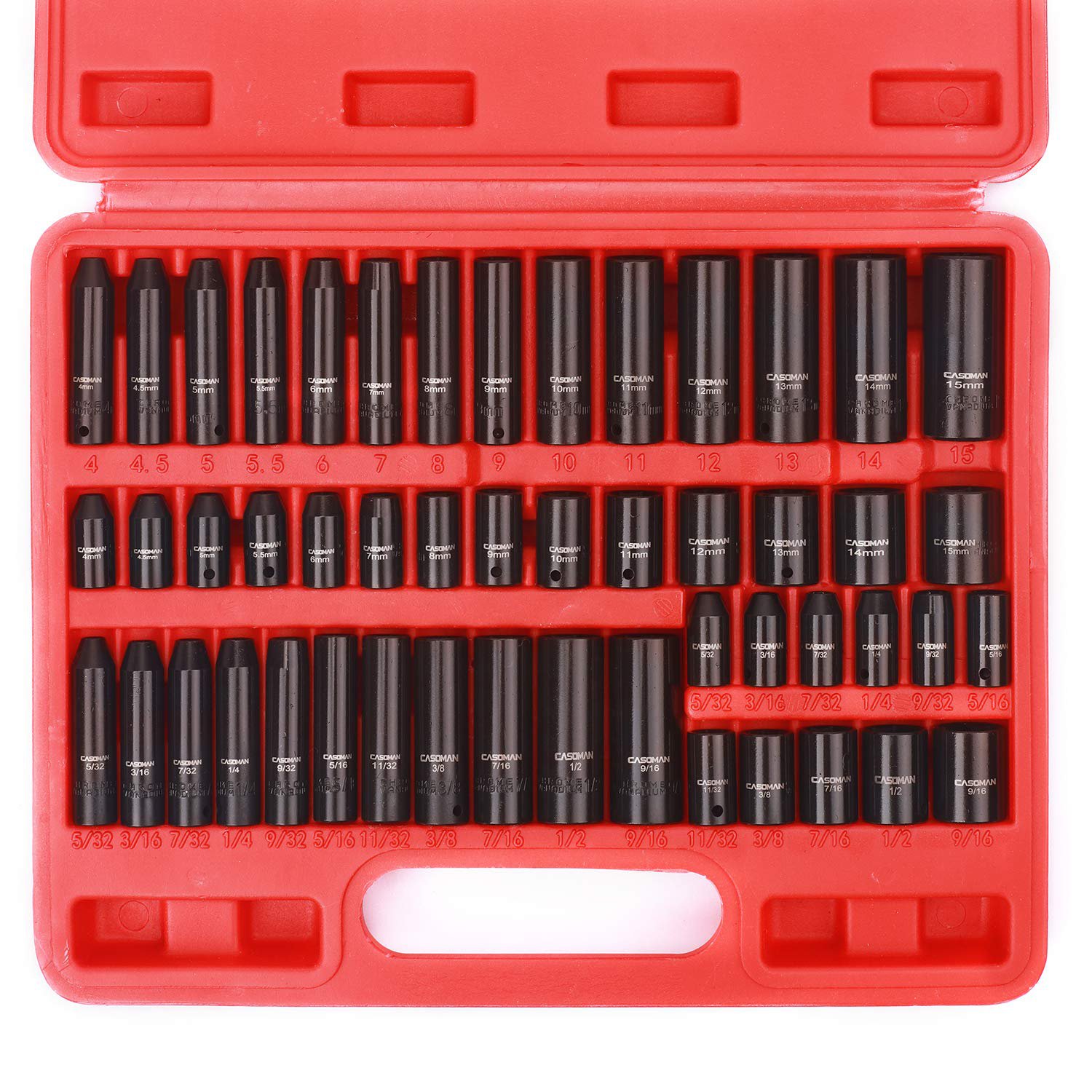 1/4 Inch Drive Master Impact Socket Set, 50-Piece, 6-Point, Sae/Metric ...