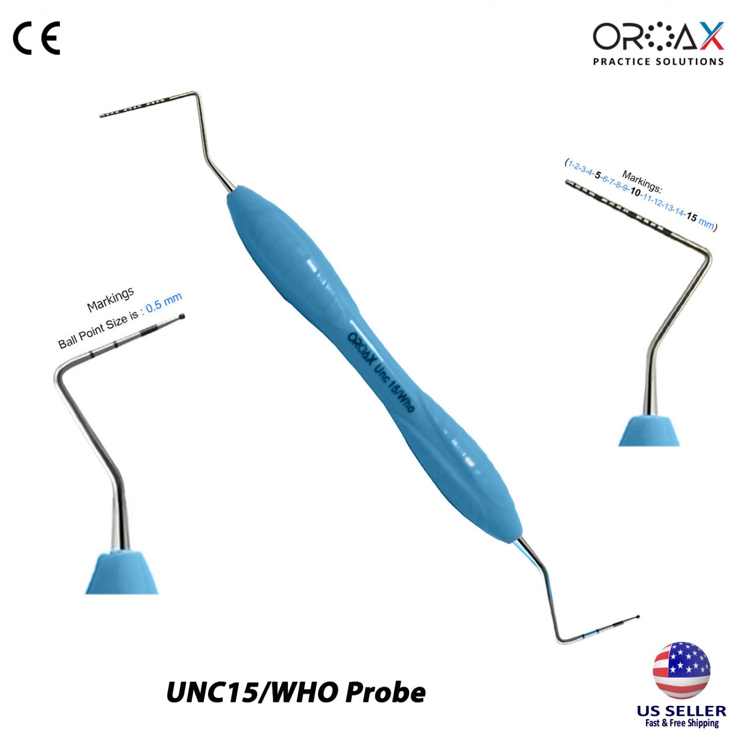 Periodontal Pocket Depth Measurement Probe UNC15/WHO Dental Hygiene Probes