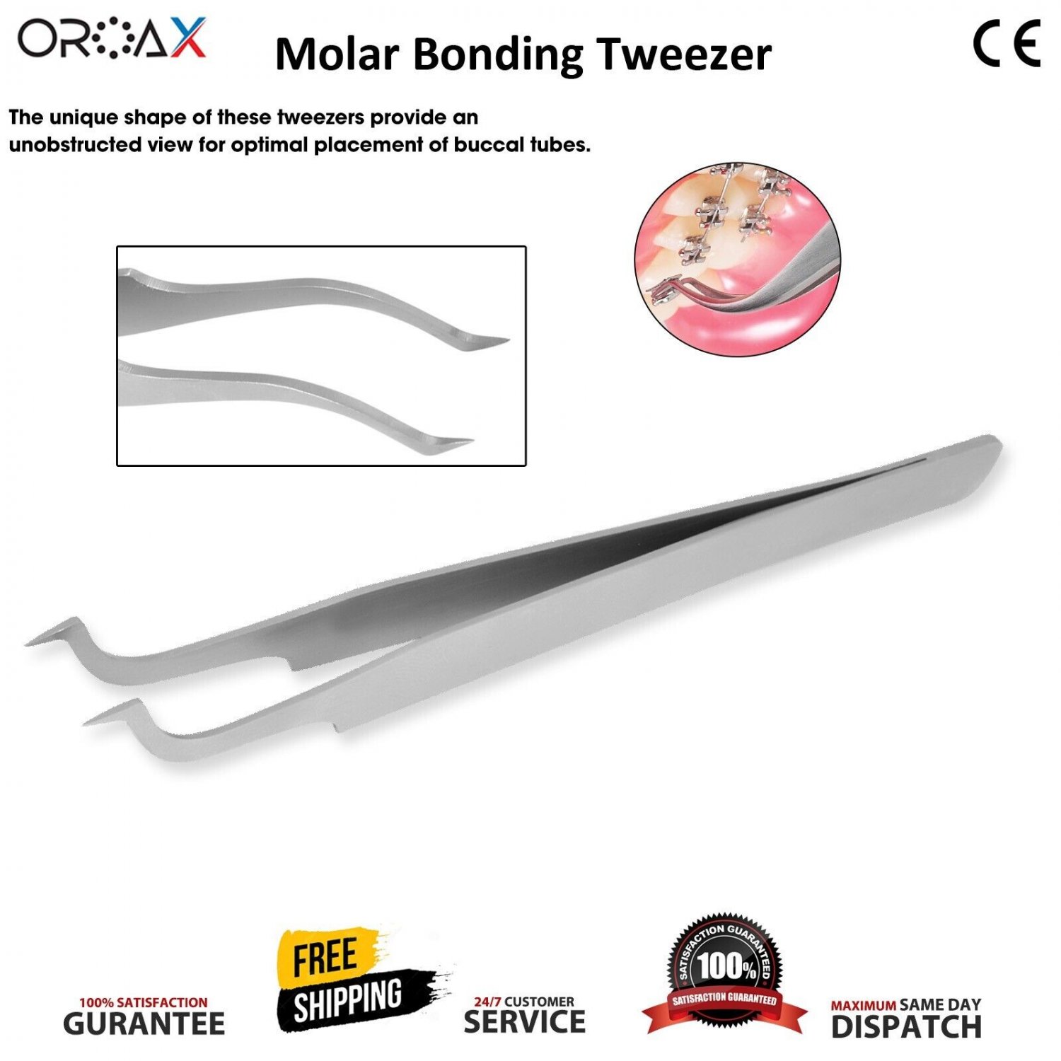 Molar Bonding Tweezer Buccal Bracket Placemen Removal Orthodontic ...