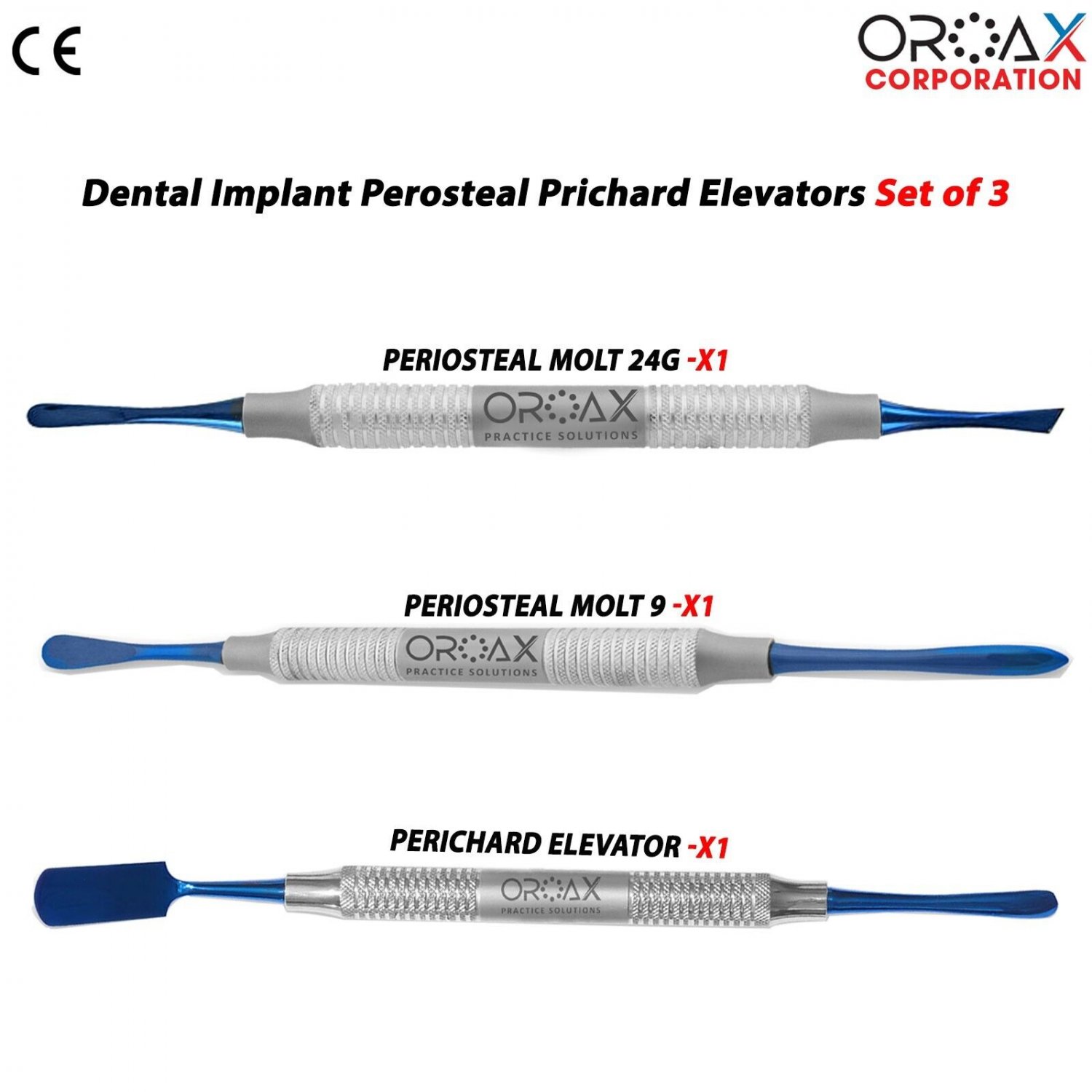 SET OF 3 DENTAL PERIOSTEAL ELEVATORS IMPLANT SURGERY SINUS LIFT LIFTING ...