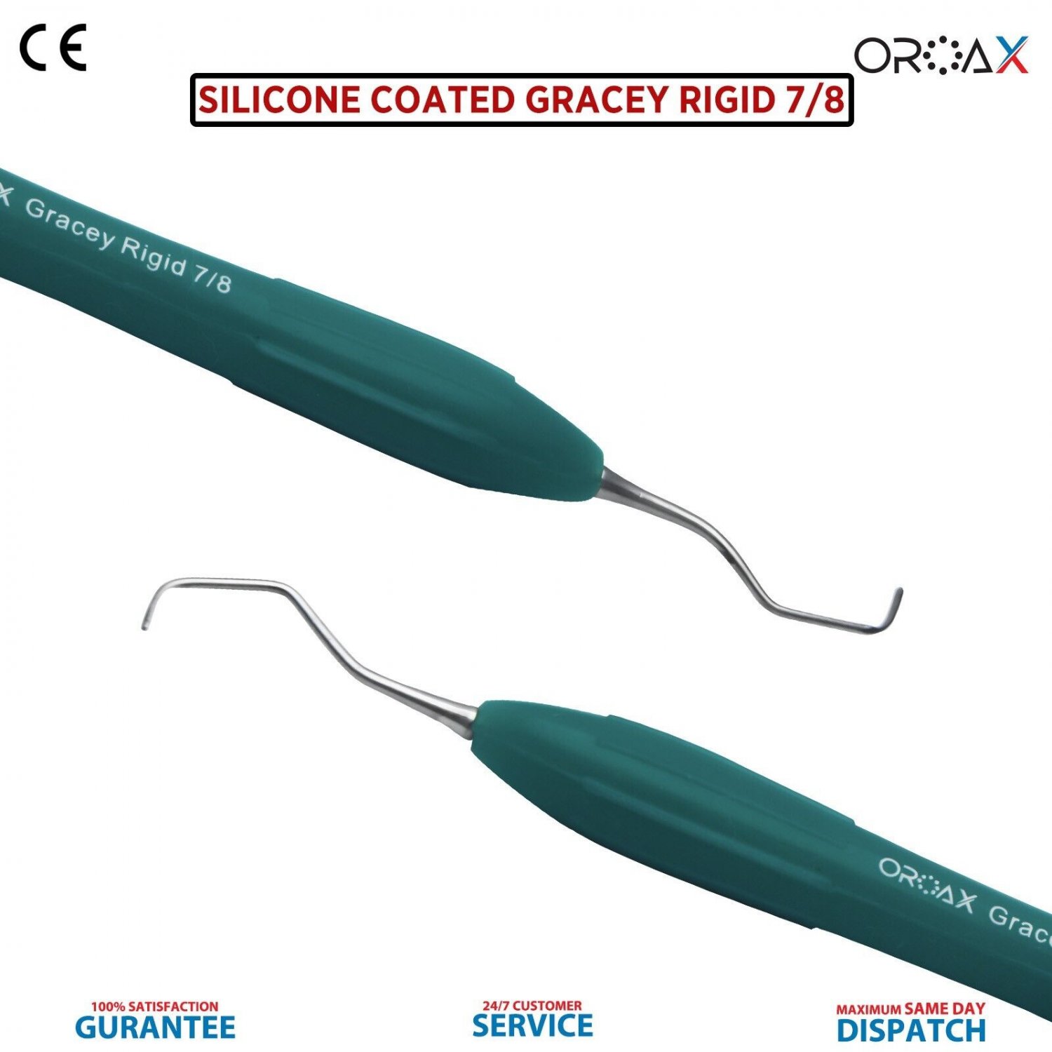 Perio Gracey Curettes Periodontal Tooth Scraper Tartar Removal+Silicone ...