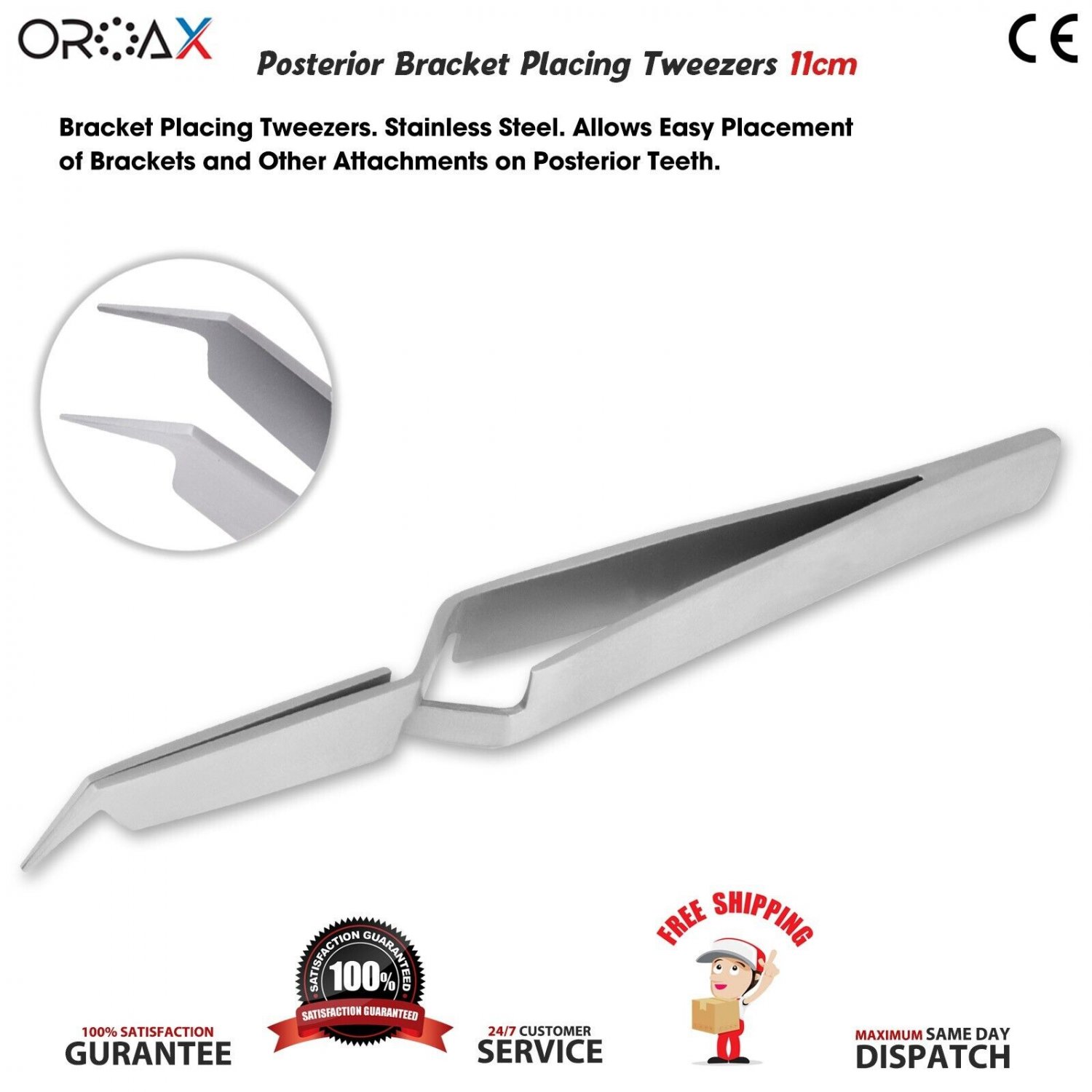 STAINLESS STEEL Posterior BRACKET PLACING Orthodontic Dental ForcepS ...