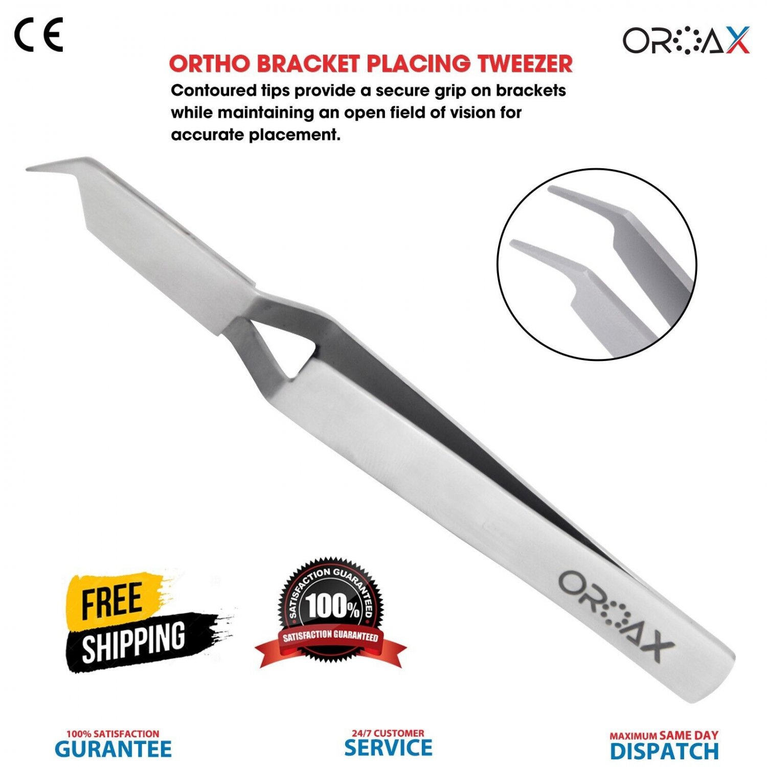 Slim Beak Orthodontic Posterior Bracket Placing Holding Tweezers ...