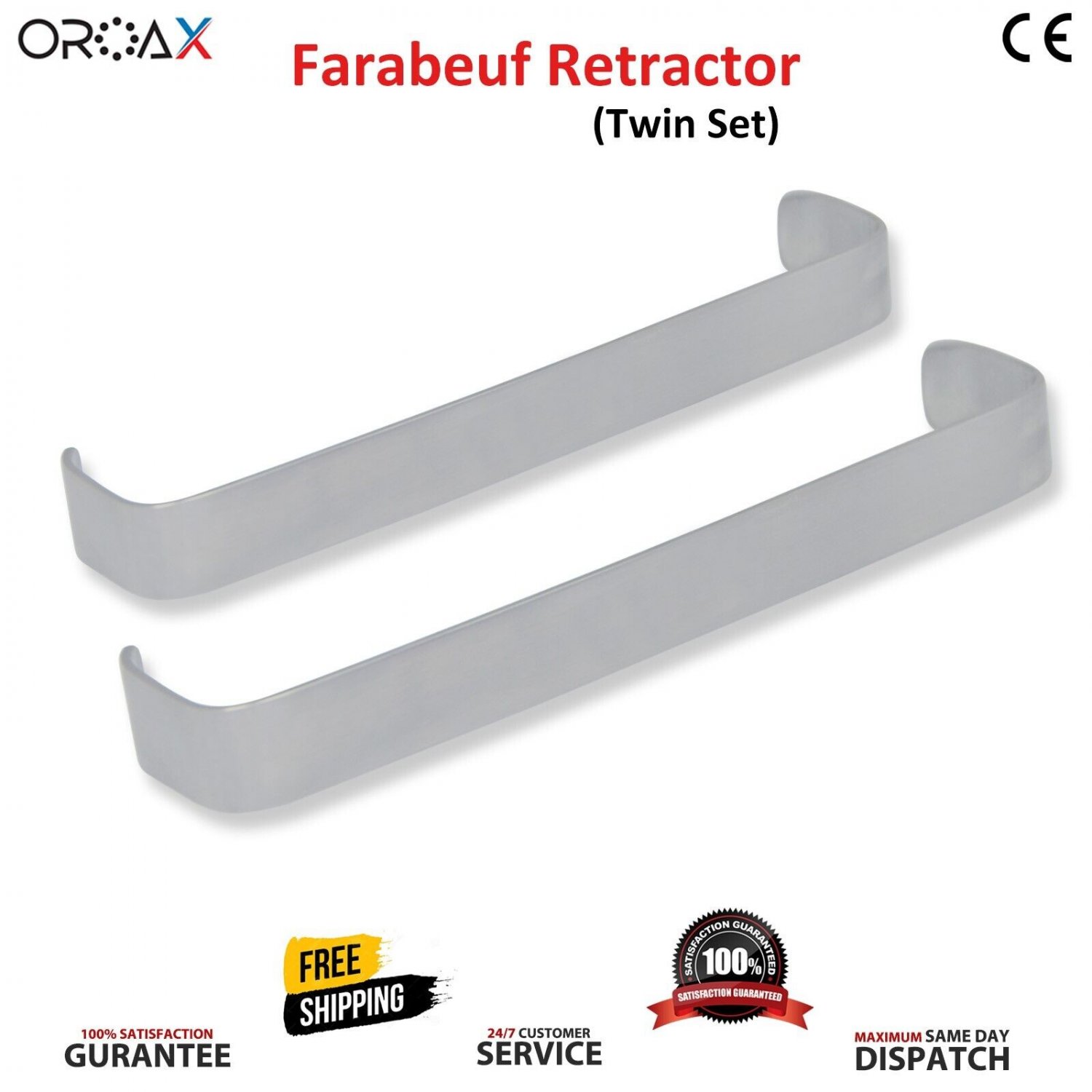 Set Farabeuf retractor wound retractors 12 cm blunt surgery surgical ...