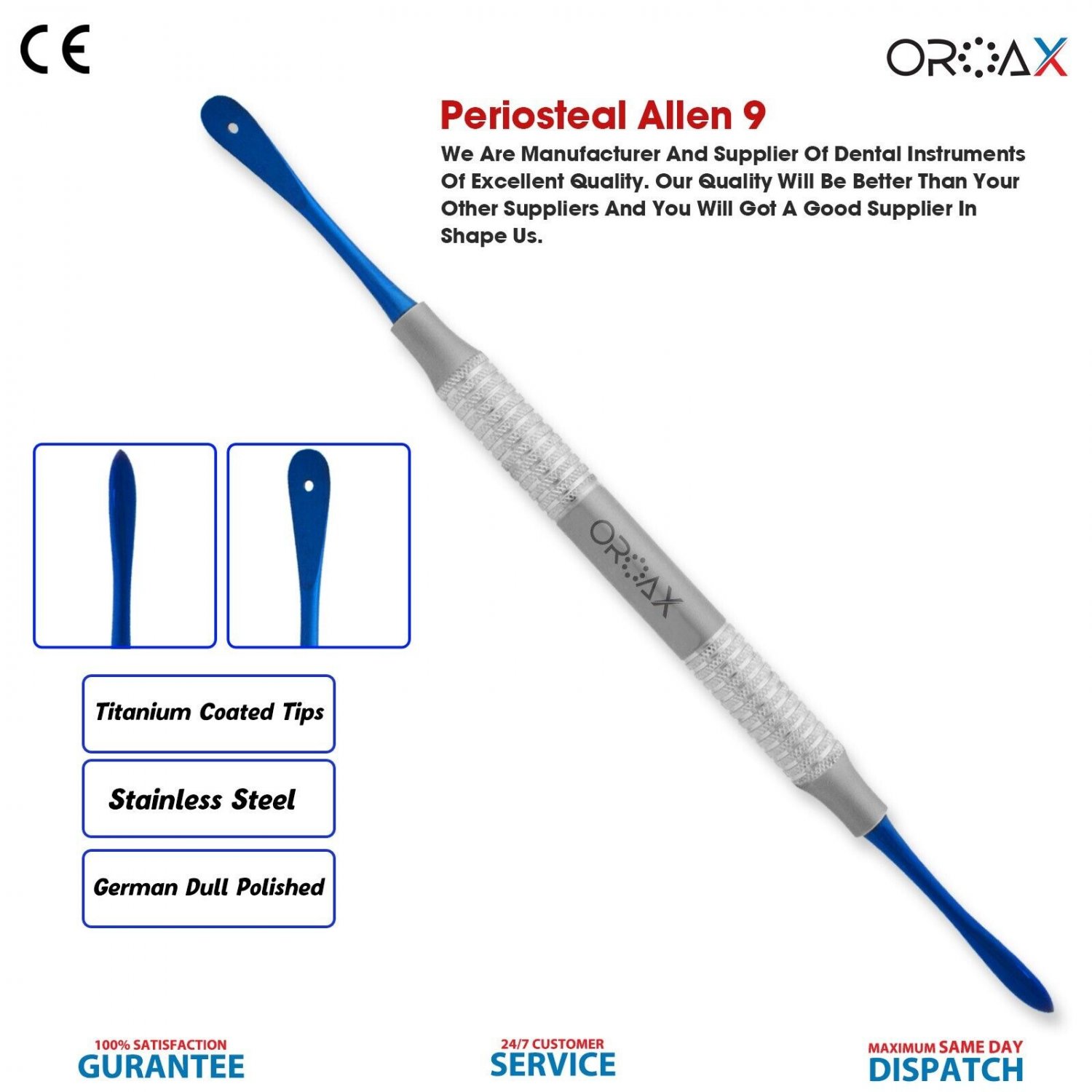 Dental Periosteal Allen Molt 9 Elevator Surgical Implantology ...