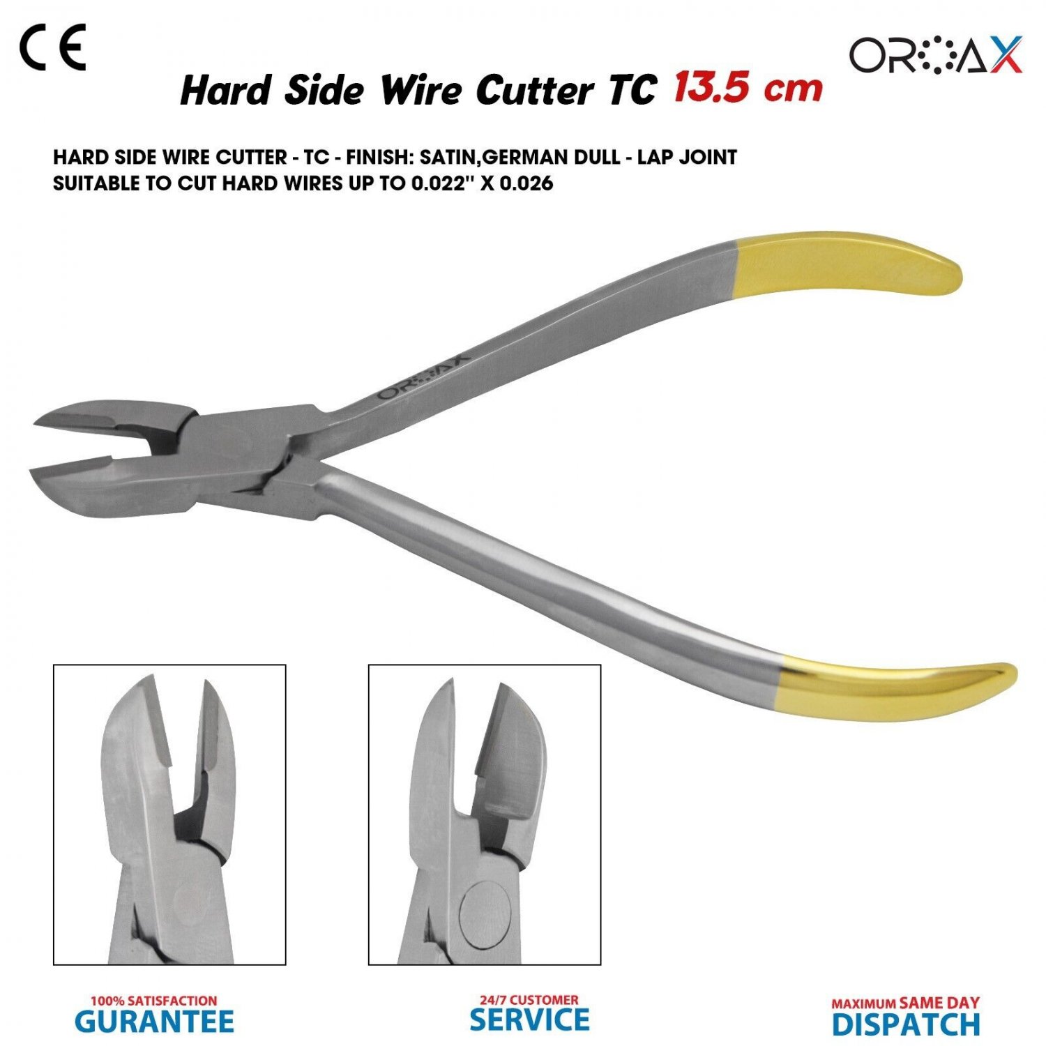 Dental Orthodontics Hard Side Wire Cutter Tc 13.5cm German Stainless ...