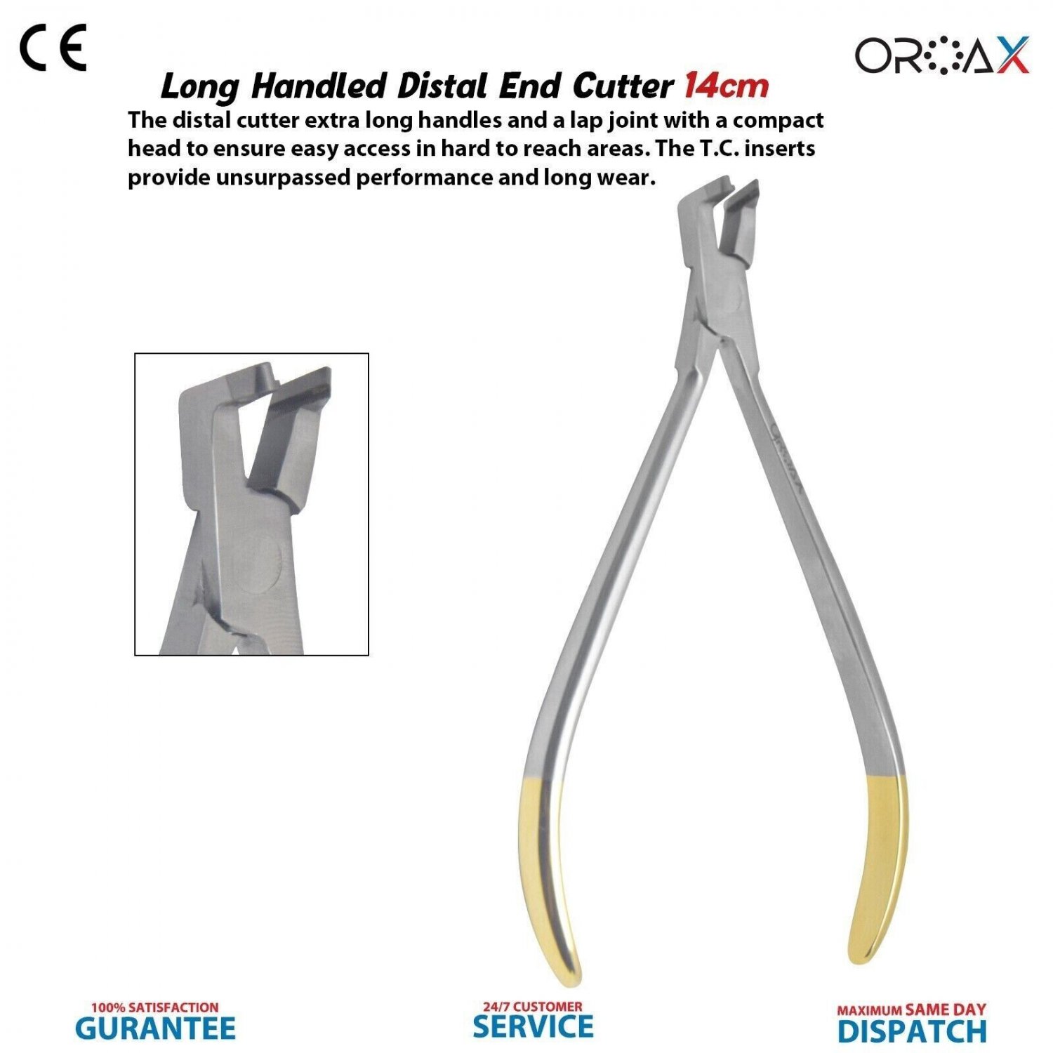 Orthodontics Mini Distal End Wire Cutter Long Handle Pliers Dental Lab ...