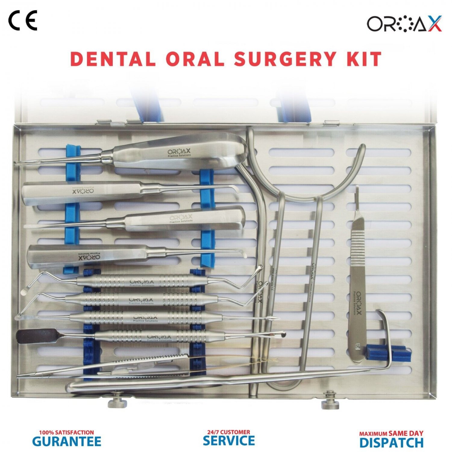 17 PCS ORAL SURGERY DENTAL EXTRACTING ELEVATORS FORCEPS SURGICAL ...