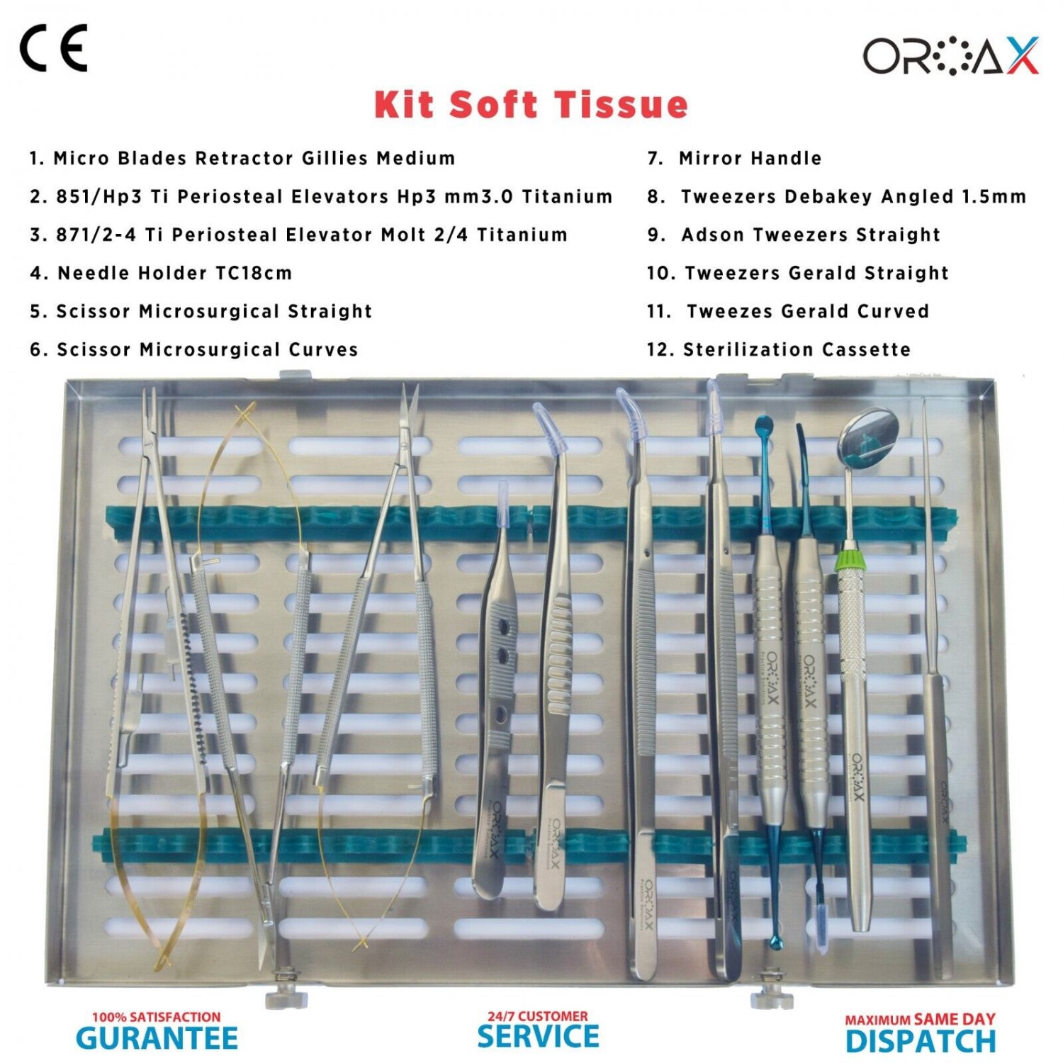 Orthodontic Surgical Soft Tissue Kit Tooth Extractions Implant ...