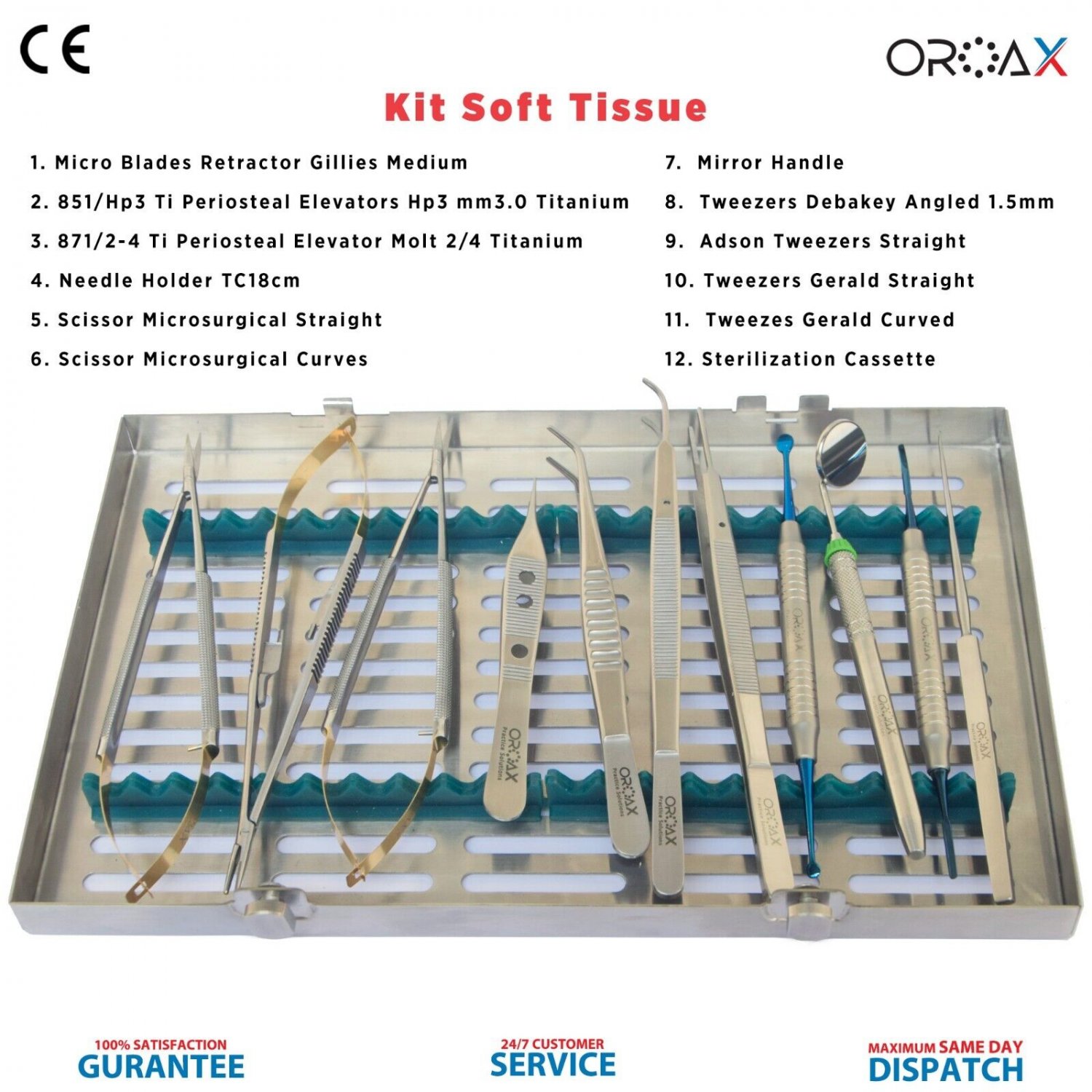 Orthodontic Surgical Soft Tissue Kit Tooth Extractions Implant ...