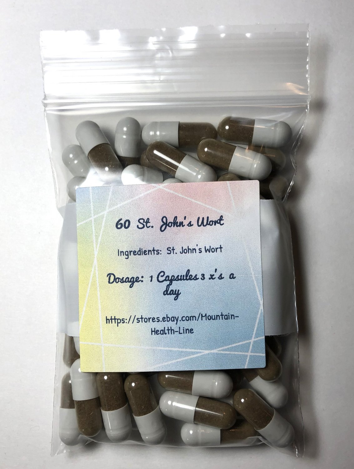 60 St Johns Wort Herbal Capsules Antidepressant Mood Elevator 500mg