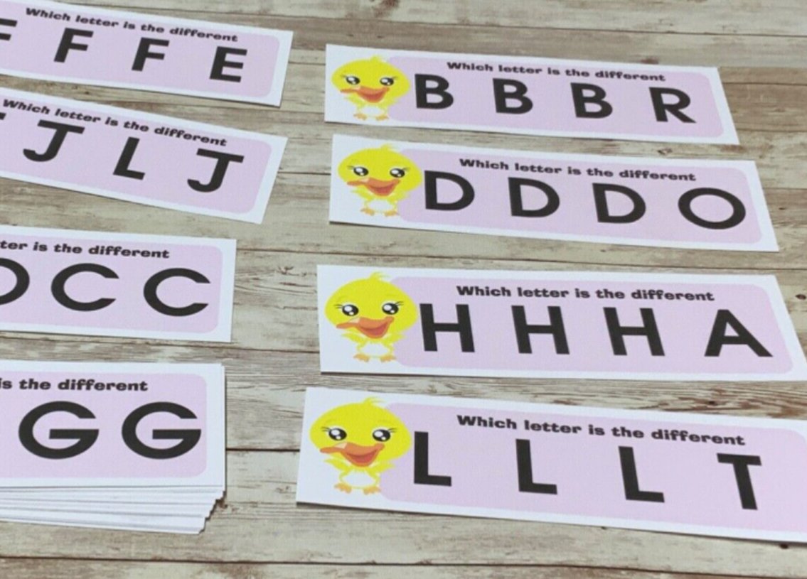 Ducky - Learning Centers - Which Letter is Different - 26 Laminated cards