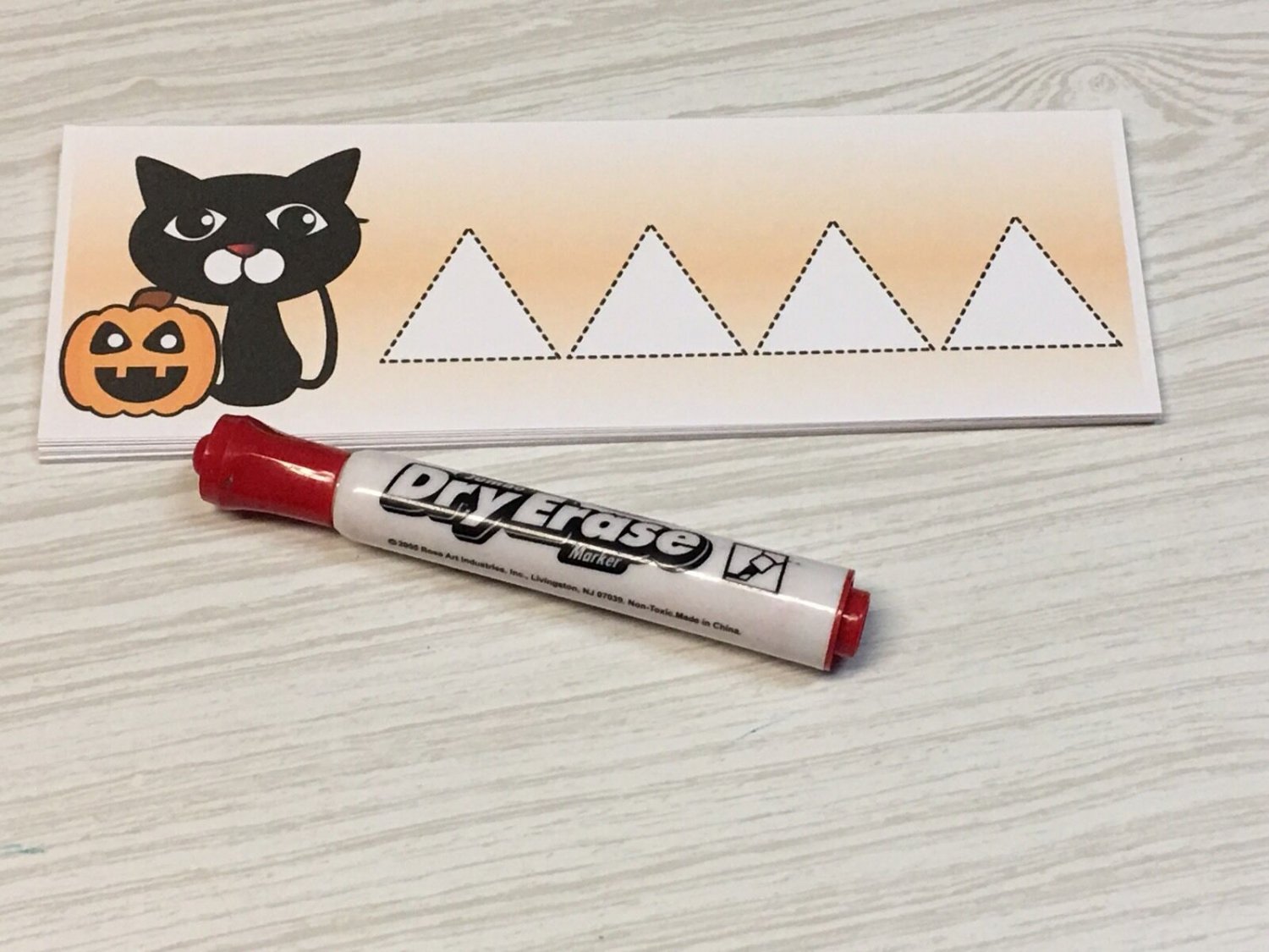 Black Cat - Shapes Tracing - Laminated Activity Set - Teaching Supplies