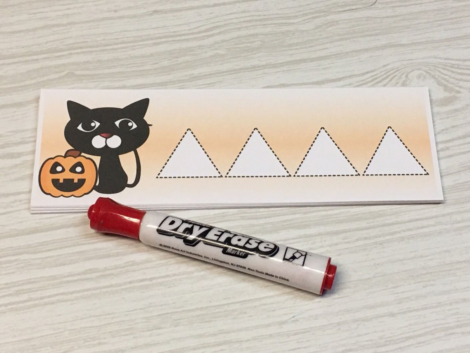 Black Cat - Shapes Tracing - Laminated Activity Set - Teaching Supplies