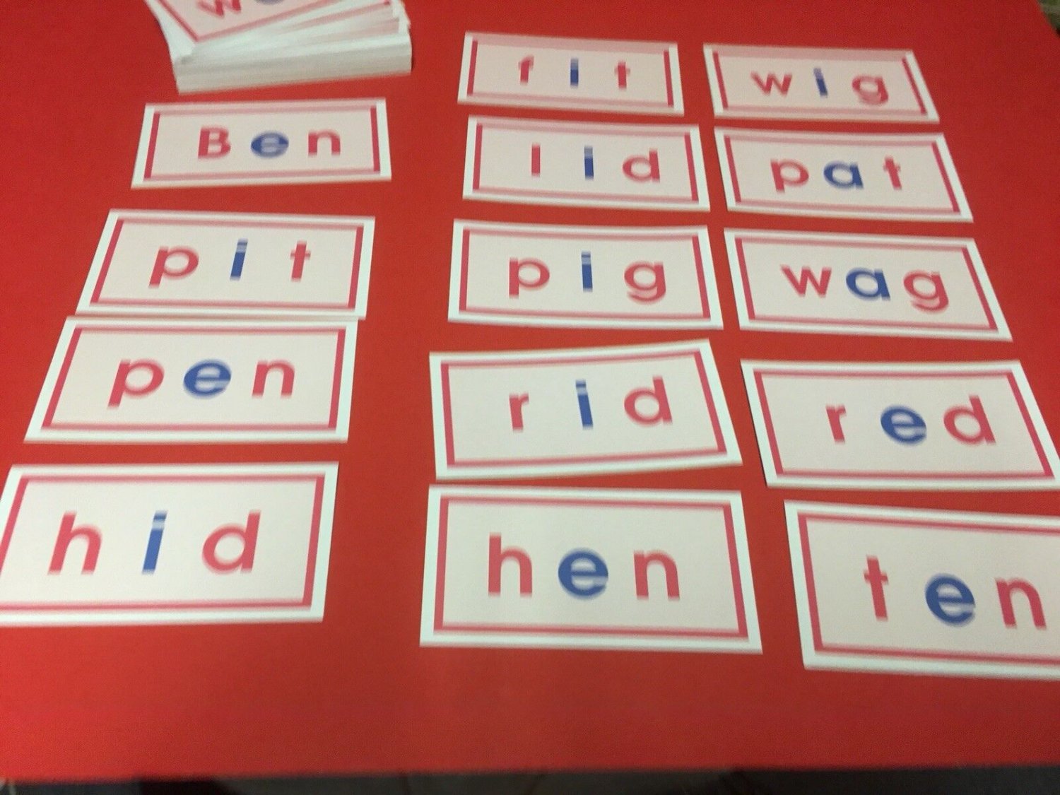 Pink Series Montessori - CVC WORD FAMILIES FLASH CARDS - 150 Cards