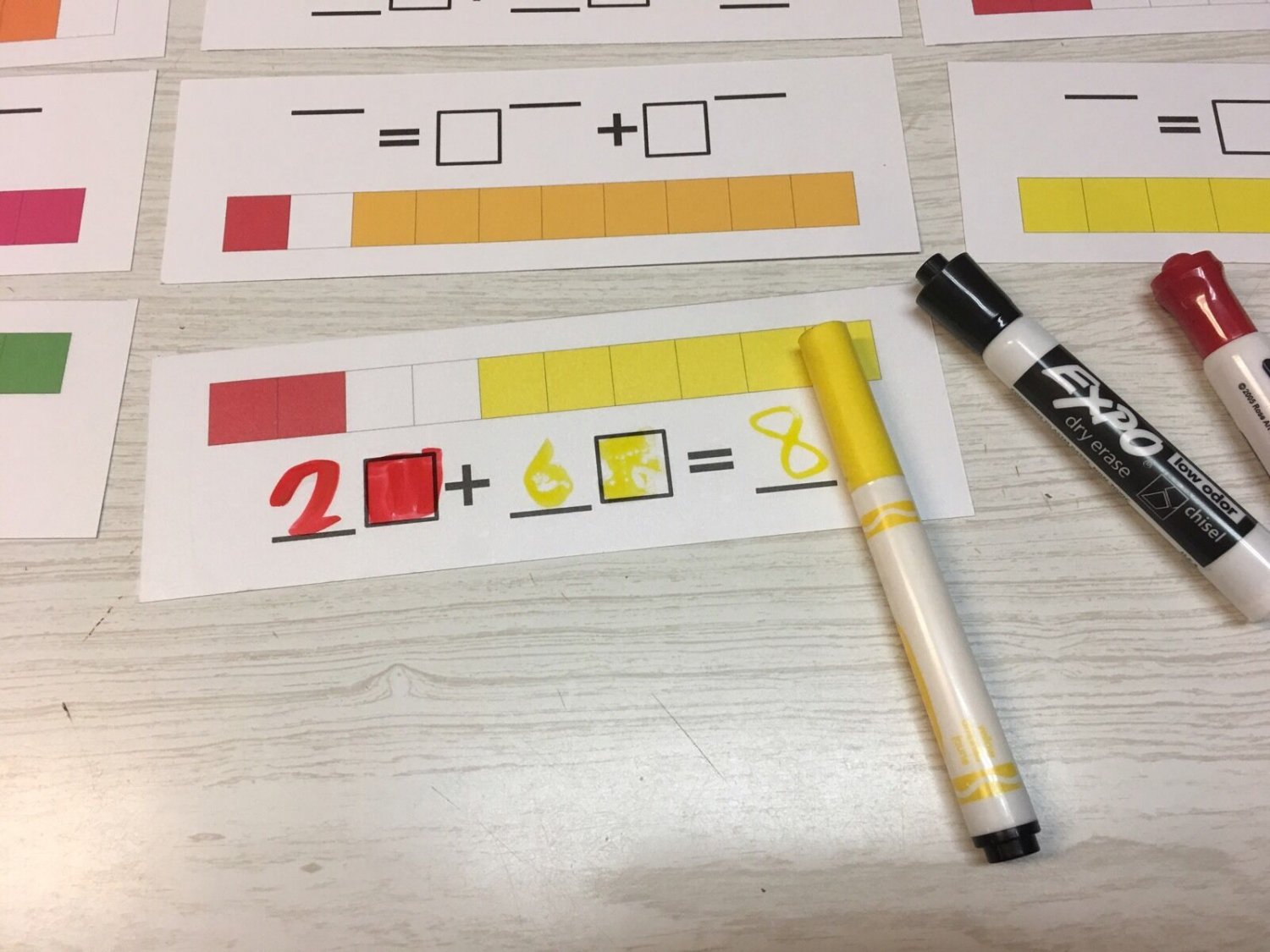 Unifix Cube Addition Kit - Match & Write - 21 Pieces Laminated dry ...