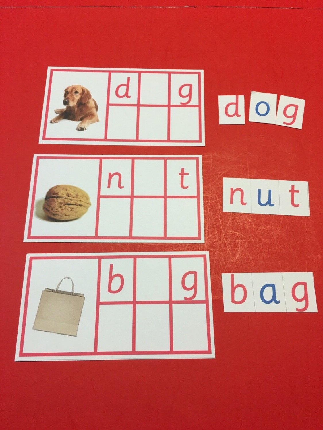 Pink Series Montessori - Medial Sounds - CVC WORD CARDS - 45 Laminated ...