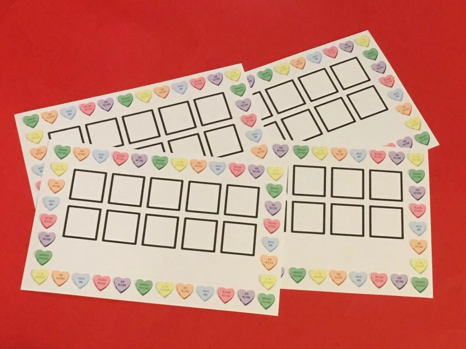 (10) Valentine hearts Frame Mats - Laminated - Pre school Kindergarten