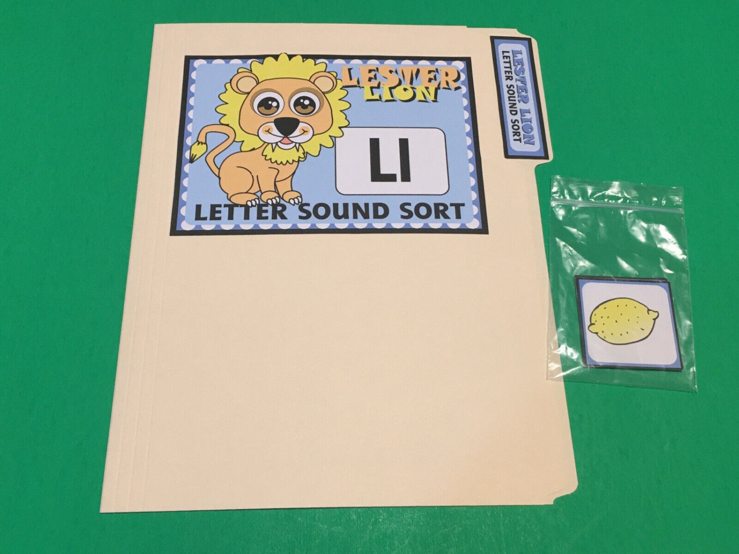 Lester Lion - Letter Ll - DIY File Folder game - Printed / Uncut