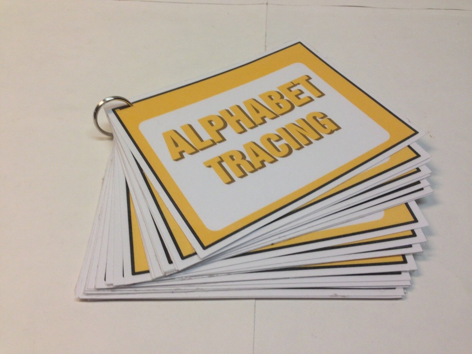 Tracing Alphabet Laminated Cards on ring - Homeschool Daycare