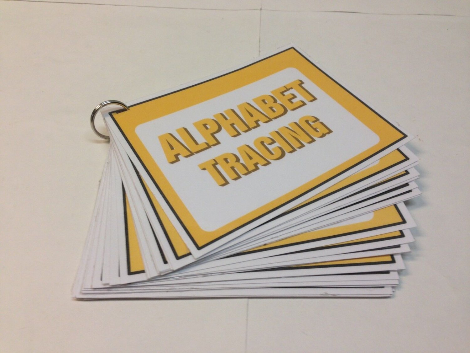 Tracing Alphabet Laminated Cards on ring - Homeschool Daycare