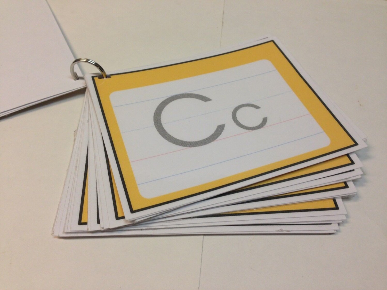 Tracing Alphabet Laminated Cards on ring - Homeschool Daycare