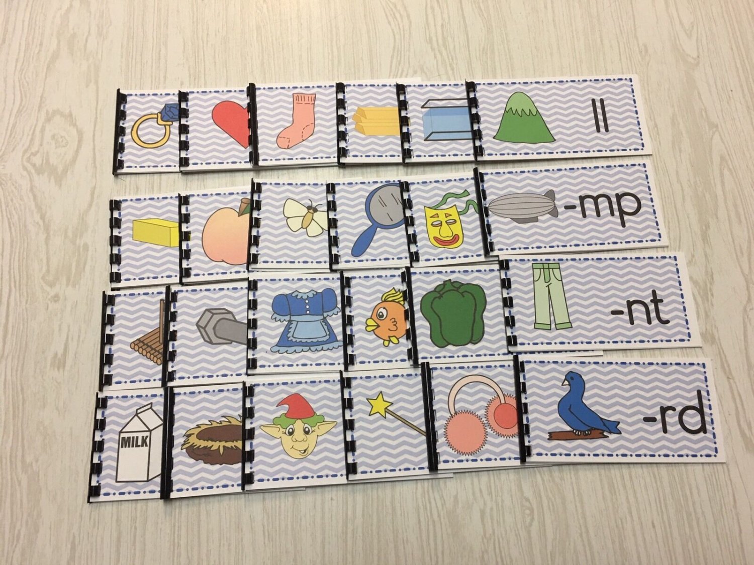 The Blue Series - 24 Ending Consonant Blends Booklets - Montessori