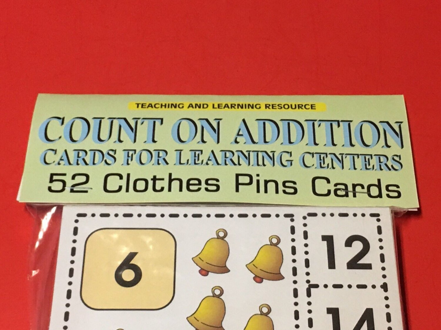 Count On Addition Cards - Cards for Learning Center 52 Cards-Letters ...