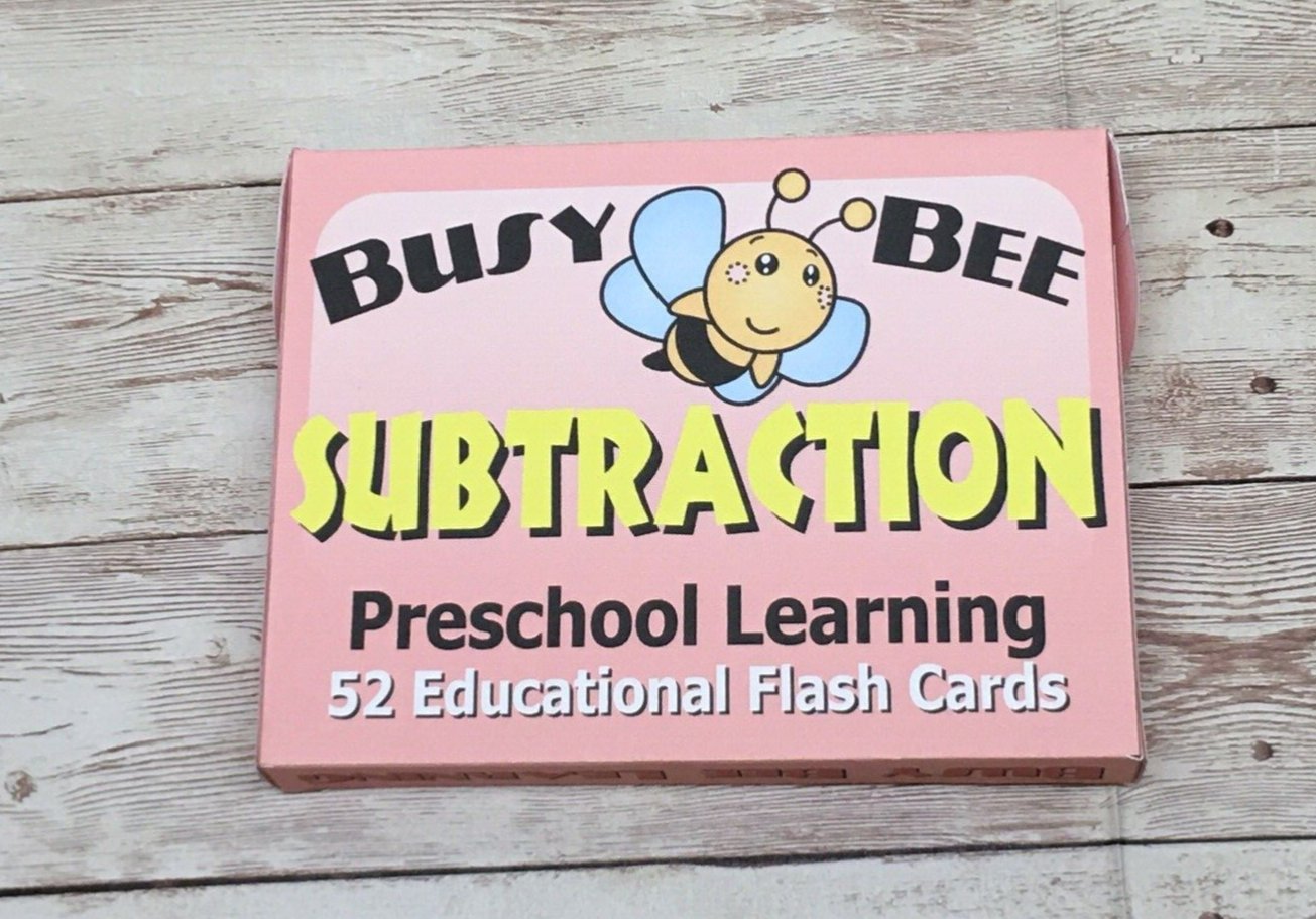 Subtraction - Busy Bee Preschool Learning - 52 Educational Flash Cards