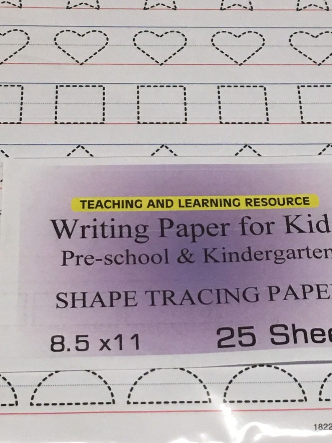 Writing Paper for Kids - SHAPE TRACING PAPER - 11X 8.5 in, 20 lb, 25 sheets