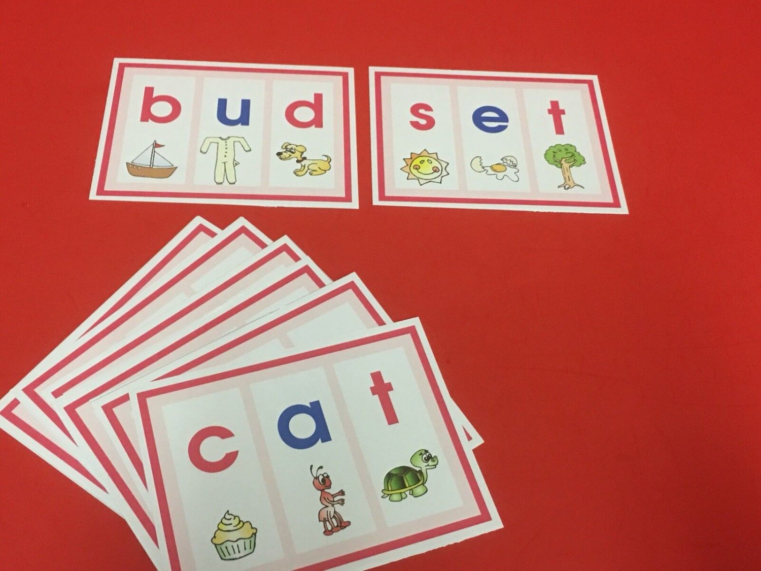 Pink Series Montessori - CVC LETTER & SOUNDS FLASHCARDS - 40 Laminated ...