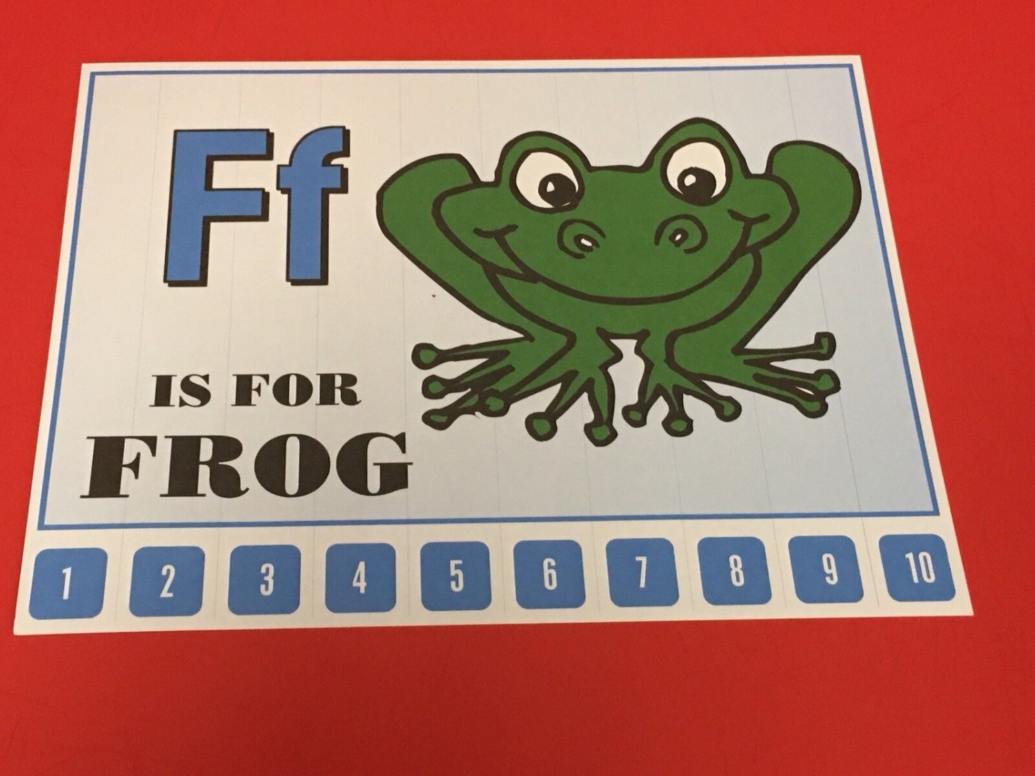 Letter F Frog - Number Sequencing Puzzle, numbers 1-10 Laminated