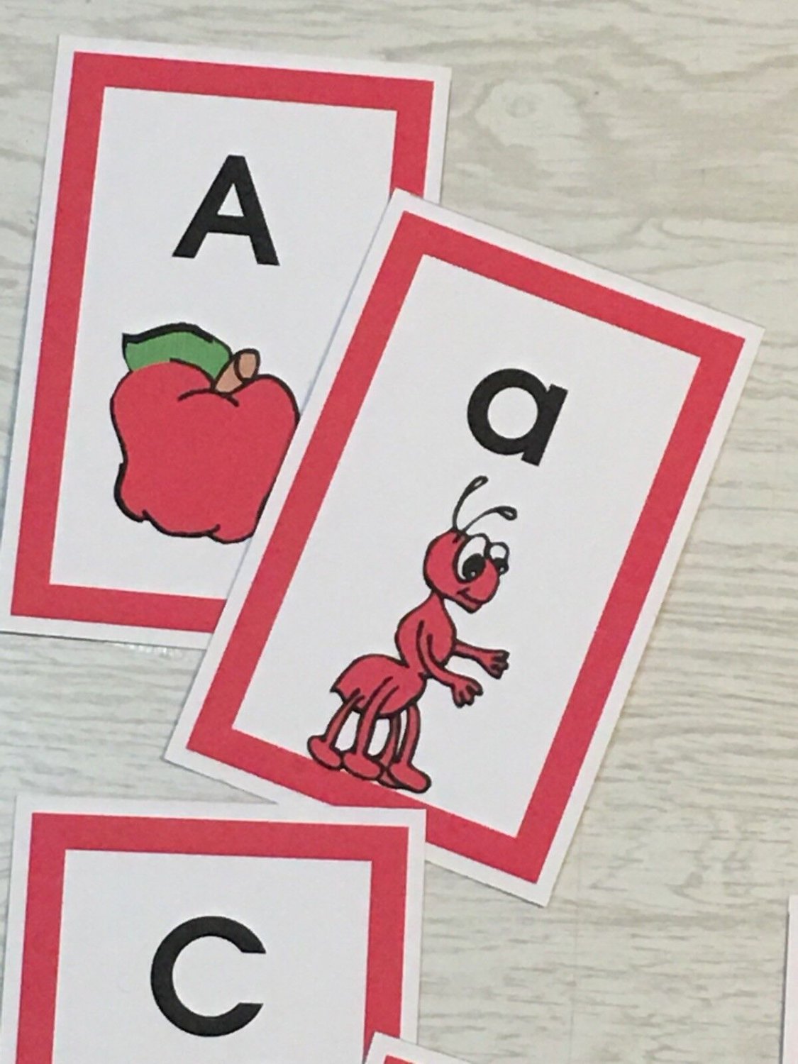 Alphabet Flash Cards. 52 Colored cards upper & lower case letters ...