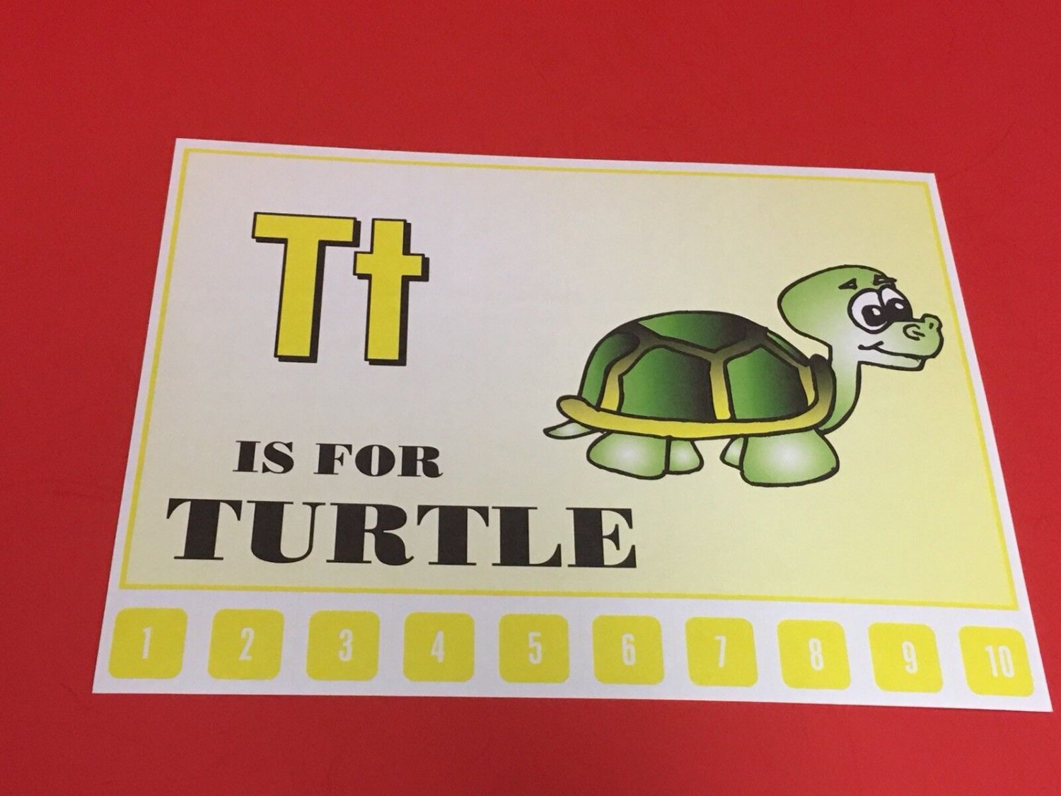 Letter T Turtle - Number Sequencing Puzzle, numbers 1-10 Laminated