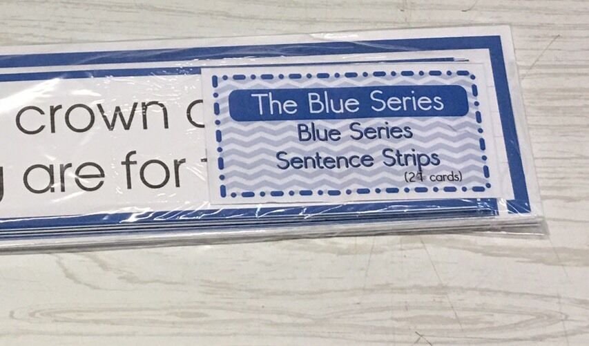 The Blue Series - Matching Sentences Strips (24 strips) Montessori