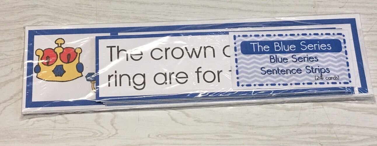 The Blue Series - Matching Sentences Strips (24 strips) Montessori