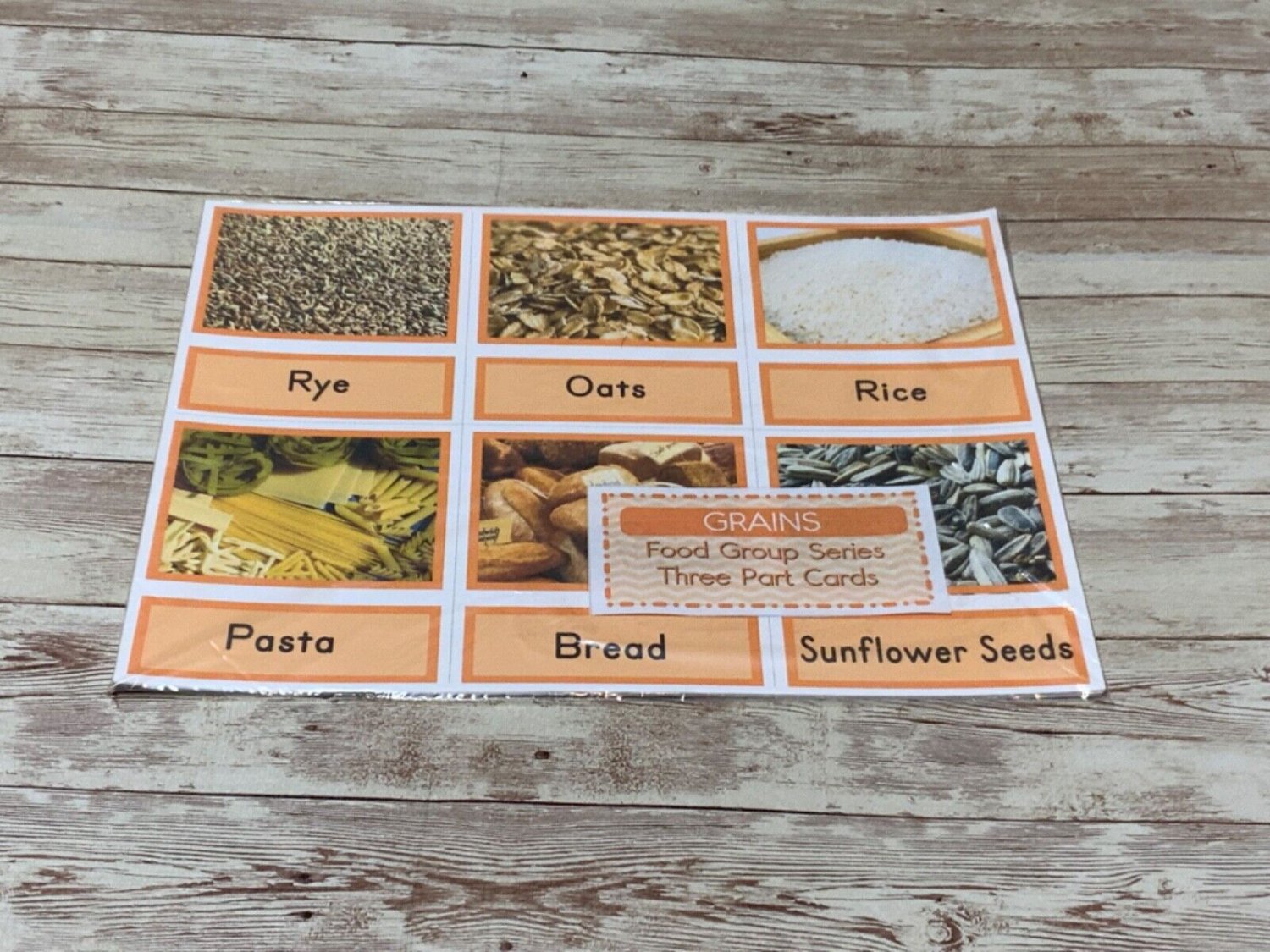 Grains - Food Groups Series - Montessori Three Part Card - (PRINTED) DIY