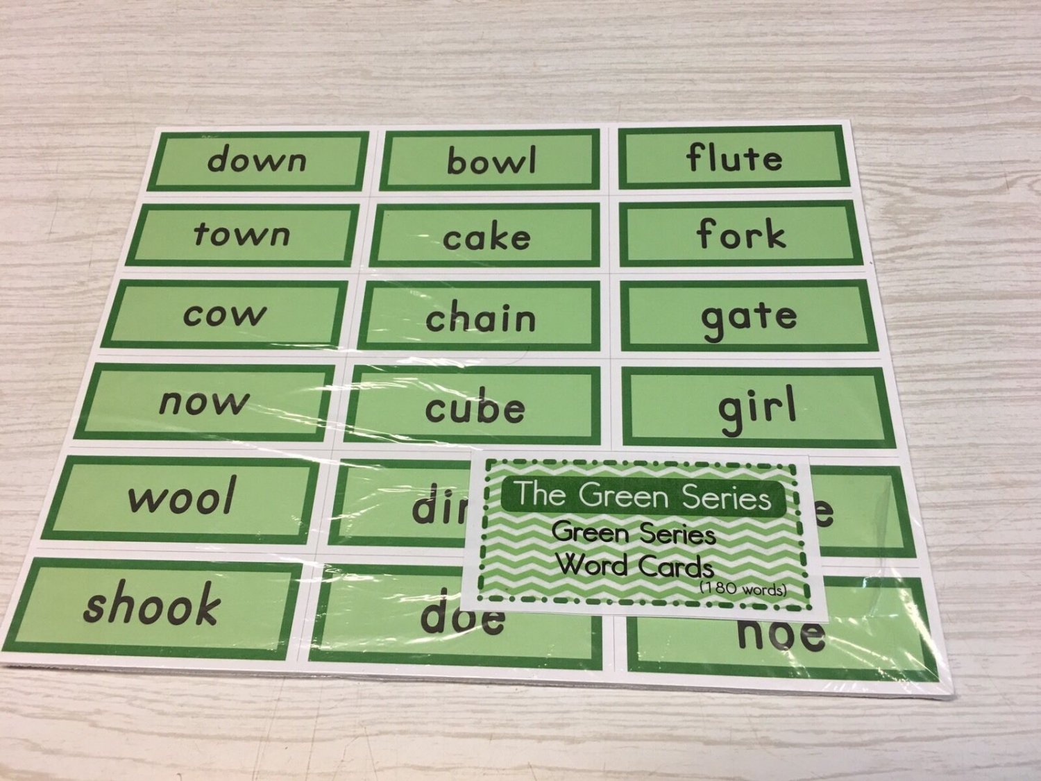 The Green Series - Word Cards (180 words) Montessori