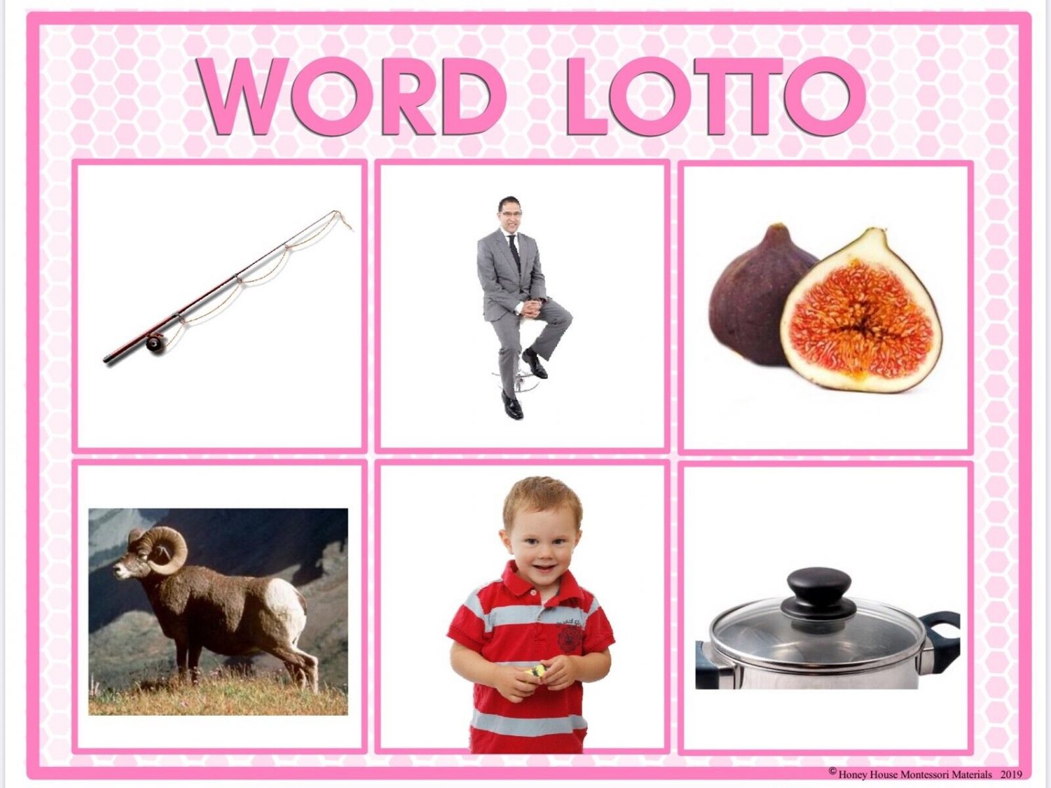 PINK SERIES | Montessori Activity - Word Lotto | Educational Material