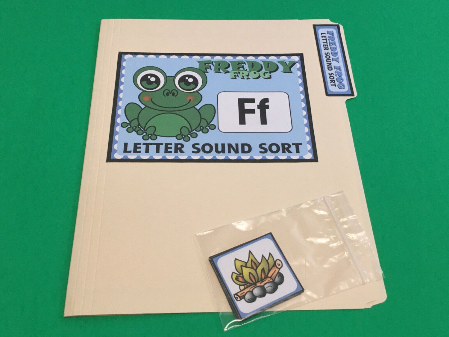 Freddy Frog - Letter Ff - DIY File Folder game - Printed / Uncut