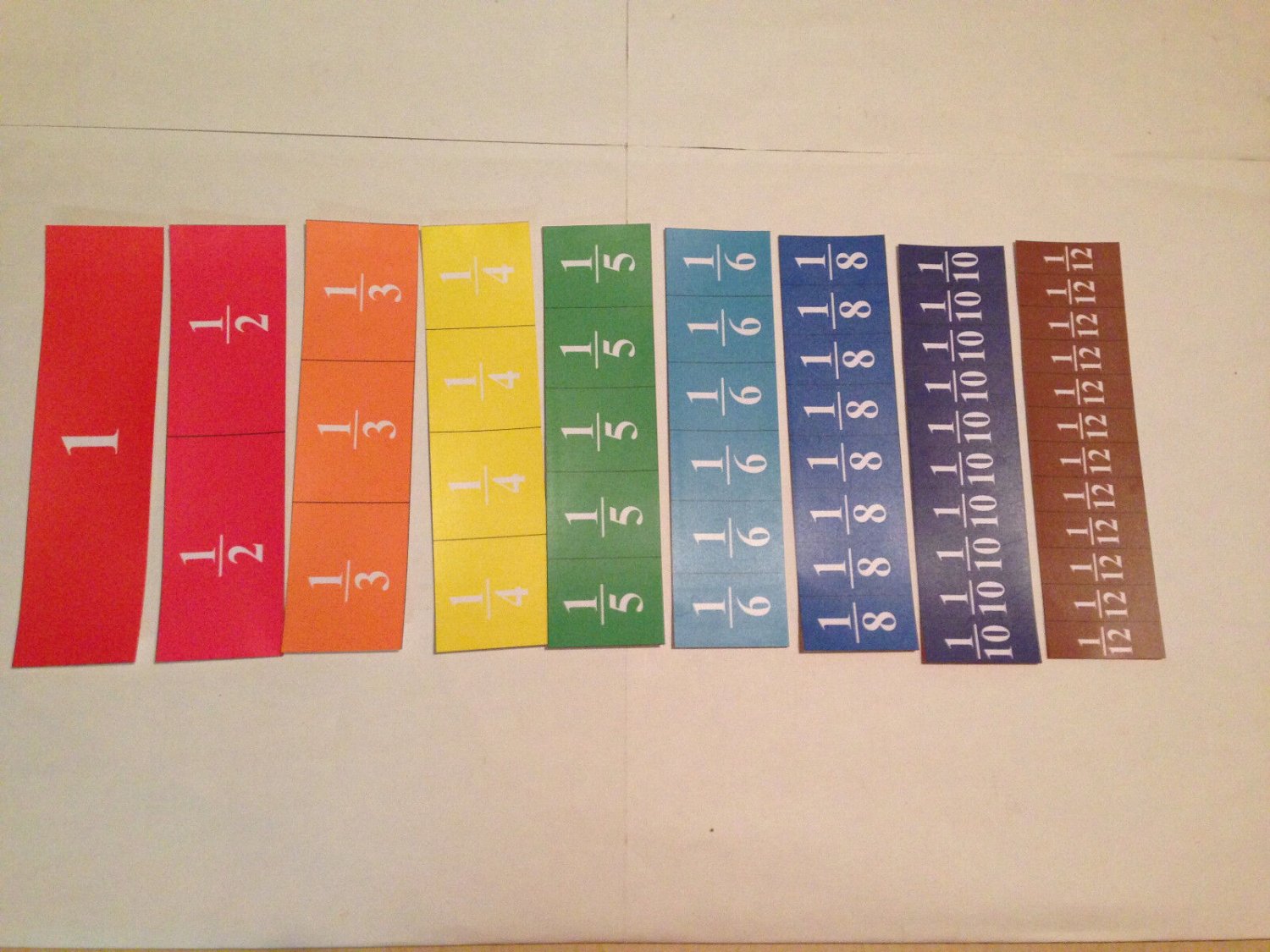 Rainbow Fraction Card Manipulatives - Laminated Card Set Rainbow Fraction Card Manipulatives - Laminated Card Set