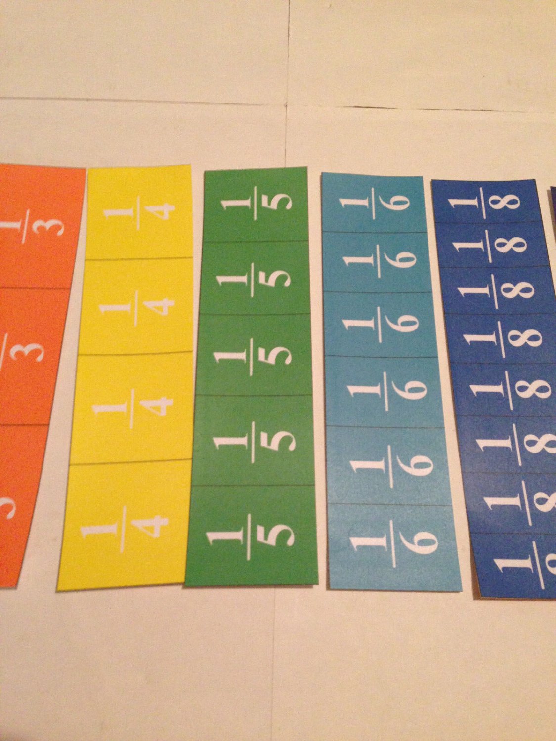 Rainbow Fraction Card Manipulatives - Laminated Card Set Rainbow Fraction Card Manipulatives - Laminated Card Set
