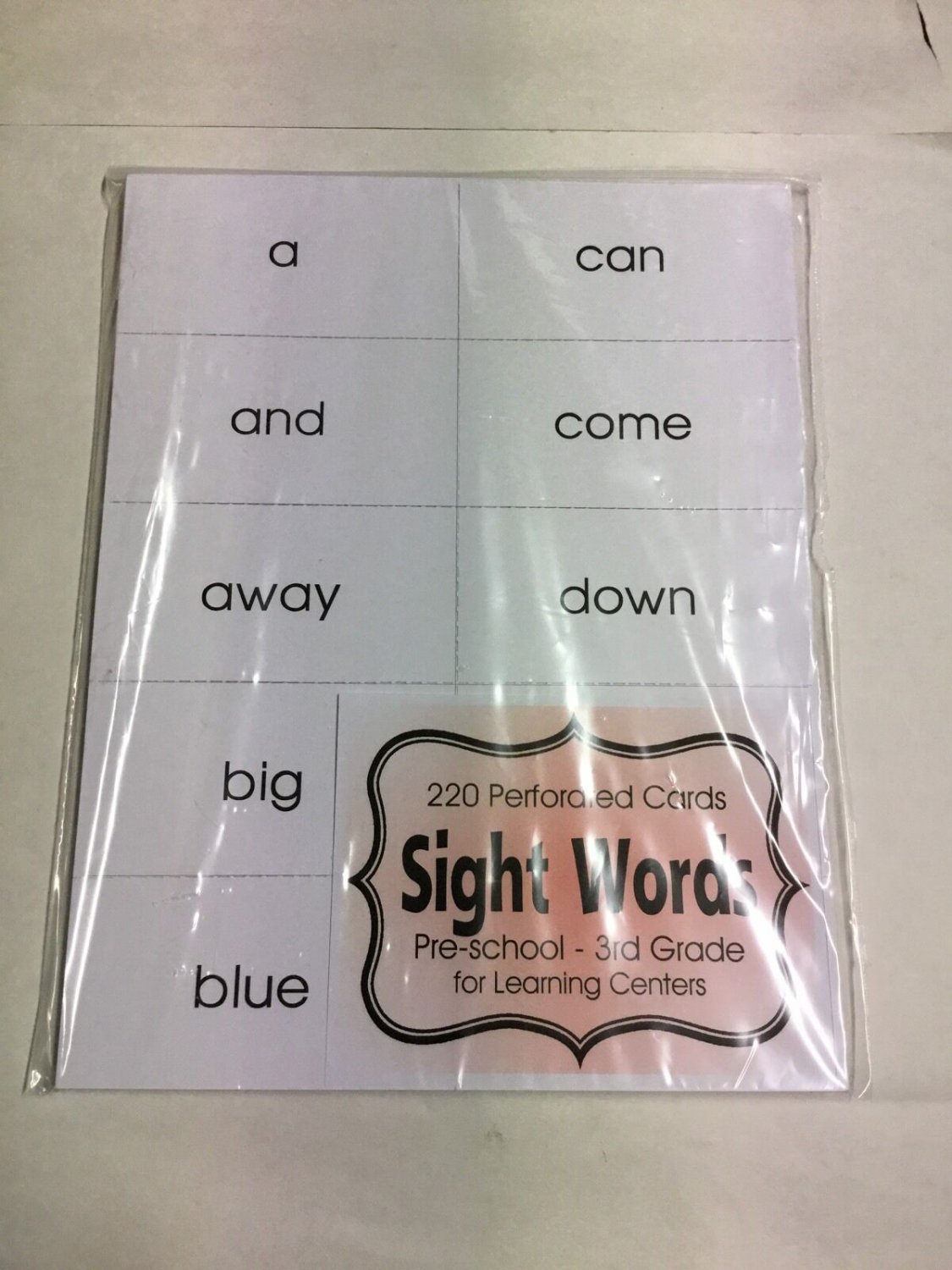 220 Sight Words - Flash Card Kit Prekindergarten - Third Grade words